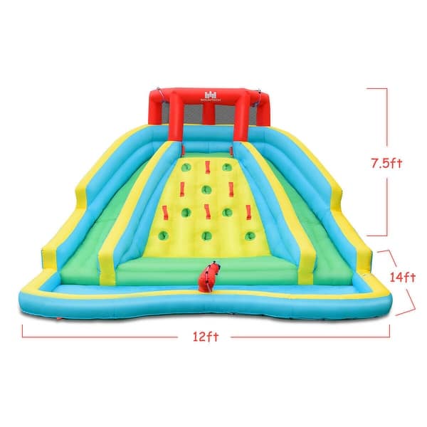 Double Side Inflatable Water Slide Park with Climbing Wall for Outdoor ...