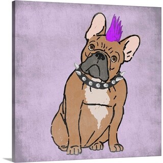 GreatBIGCanvas "Rockin' Frenchie" Black Peach 12" in. W x 12" in. H ...