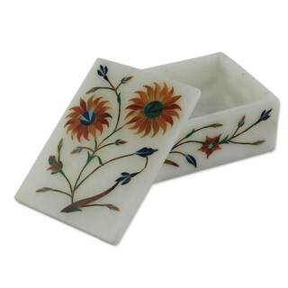 Novica Handmade Sunflower Duet Marble Inlay Jewelry Box - Bed Bath ...