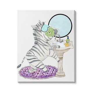 Stupell Children's Bathroom Zebra Washing Sink Bubbles Bath Canvas Wall ...