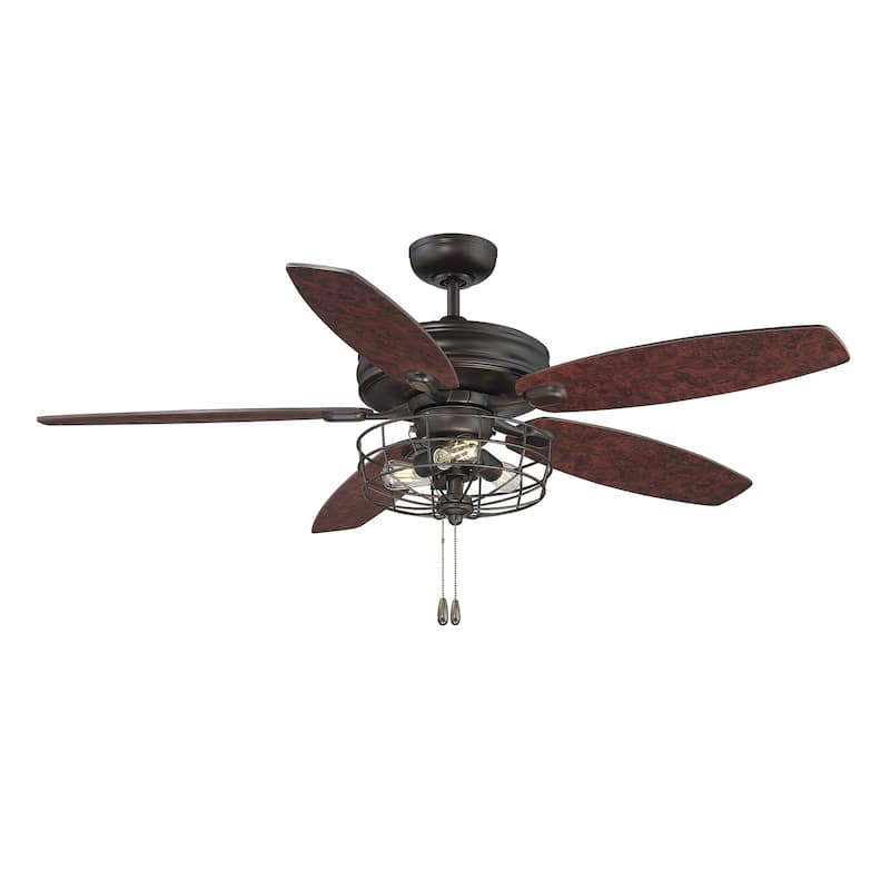 Trade Winds Lighting 3-Light Industrial Style Ceiling Fan - Overstock ...
