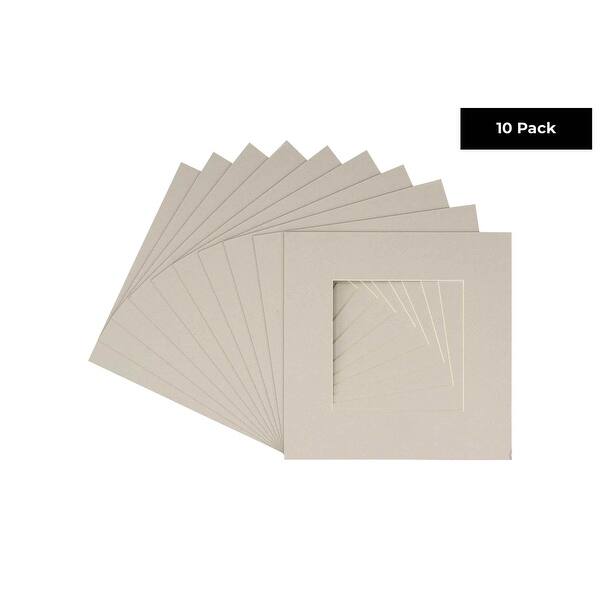 Pack of TEN 20x20 Mats Bevel Cut for 16x16 Photos - Acid Free Taupe ...