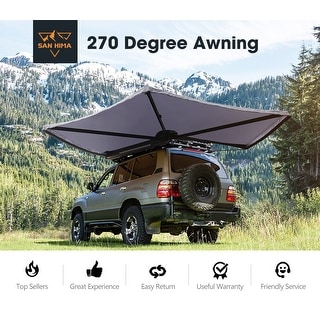 Outdoor Shade Awning, Dark Gray Outdoor Free-Standing Awning for Car ...