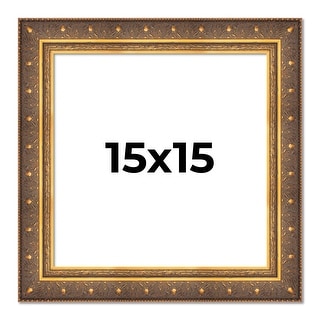 15x15 Frame Vintage Gold Solid Wood Picture Frame | 2.5 Inch Moulding ...