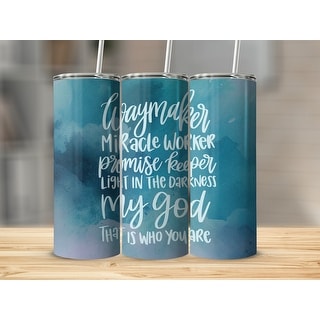 Waymaker That Is Who You Are Christian 20 Oz Skinny Metal Tumbler w/Lid ...