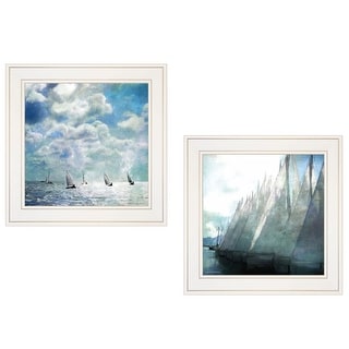 Set Of Two Sailboat Marina 2 White Framed Print Wall Art - Bed Bath ...