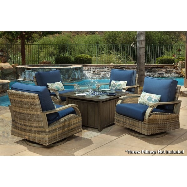 Barcalounger Canal Boulevard 5pc Patio Chat Set with Swivel Rocking ...