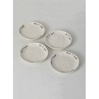 Sullivans Snowflake Dolomite Plate - Set of 4 - Bed Bath & Beyond ...