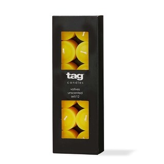 Color Studio Votive Candles Set Of 12 Yellow Smokeless Paraffin Wax ...