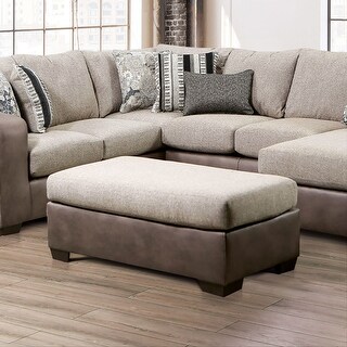 Pylet Contemporary Brown Microfiber Ottoman by Furniture of America ...