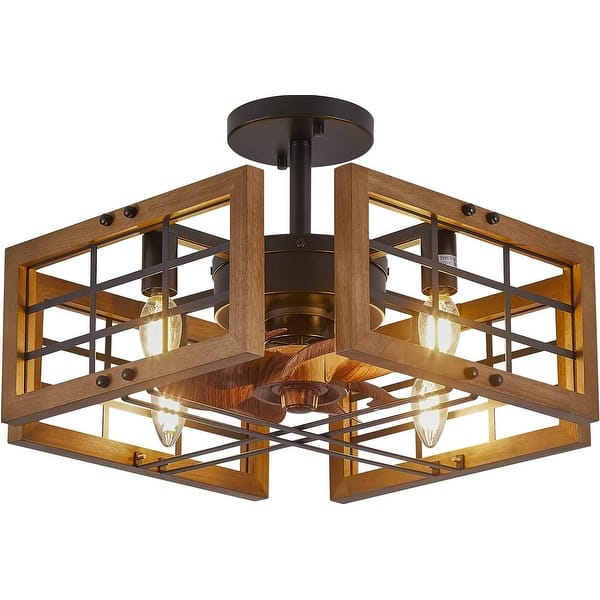Ceiling Fans with Lights, Farmhouse Fandelier Ceiling Fan with Light ...