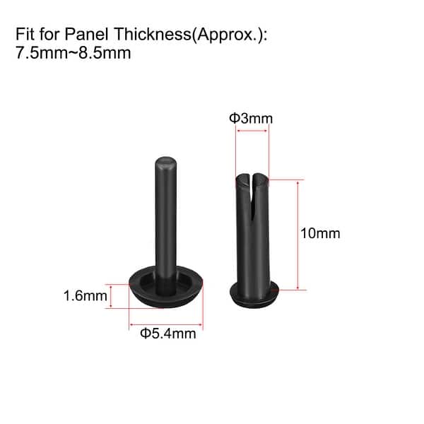 Push Clips Rivets PCB Circuit Panel Nylon Fasteners Black 100 Pcs - Bed ...