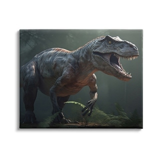Stupell Detailed T-Rex Portrait Canvas Wall Art Design by Wumples - Bed ...