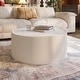 GDFStudio - Modern Sintered Stone Top Round Coffee Table with PU ...