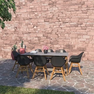 Amazonia Hawaii 9pc Outdoor Wood Patio Dining Set - Bed Bath & Beyond ...