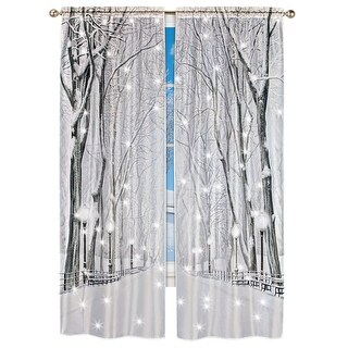LED Lighted Winter Trees Scene Drapes - Bed Bath & Beyond - 36898111