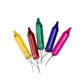 Set of 5 Multi-Color Push-In Mini Replacement Christmas Light Bulbs 6 ...