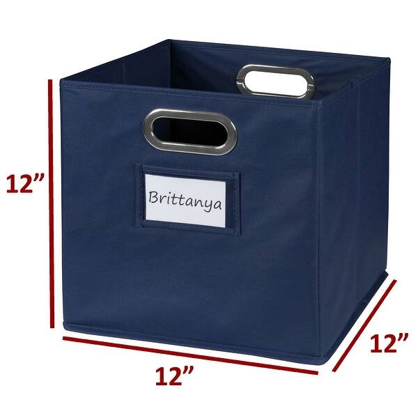 Noble Connect Storage Set - 8 Cubes and 4 Canvas Bins- Truffle/Blue ...