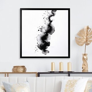 Designart "Subtle Ink Monochromatic Symphony" Abstract Painting Framed ...