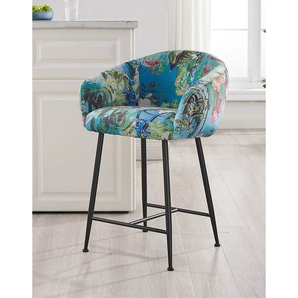 Modrest Roxann Modern Counter Stool in Funky Velvet - Bed Bath & Beyond ...