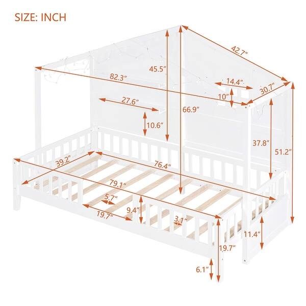 Twin Size Bed with Light Strip on the Top - Bed Bath & Beyond - 38325730