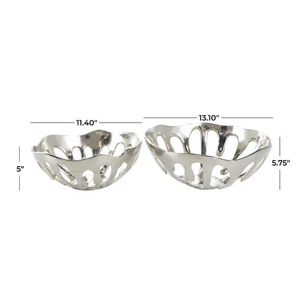 Aluminum Metal Drip Decorative Bowl with Open Frame Design (Set of 2 ...