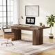 Brown Wood 78.7 Inches Long Computer Desk Large Executive Desk - Bed ...
