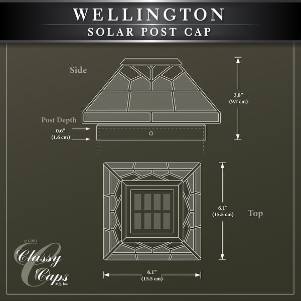 Classy Caps Stained Glass Wellington Solar Post Cap (Set of 2) - Bed ...
