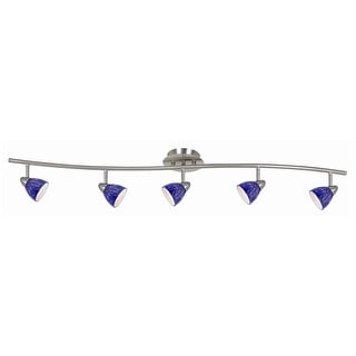 5 Light 120V Metal Track Light Fixture with Textured Shade, Silver and ...