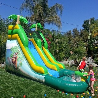 HeroKiddo 12' Safari Commercial Grade Inflatable Water Slide with ...