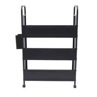 Library Book Cart with 3 Flat Shelves - Bed Bath & Beyond - 41259466