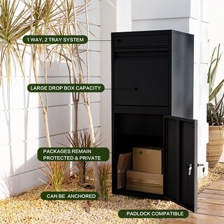 Package Delivery Box, Parcel Mailbox with Secure Storage Compartment ...