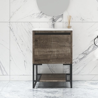 24-inch Freestanding Bathroom Vanity Combo and Integrated Single Sink ...