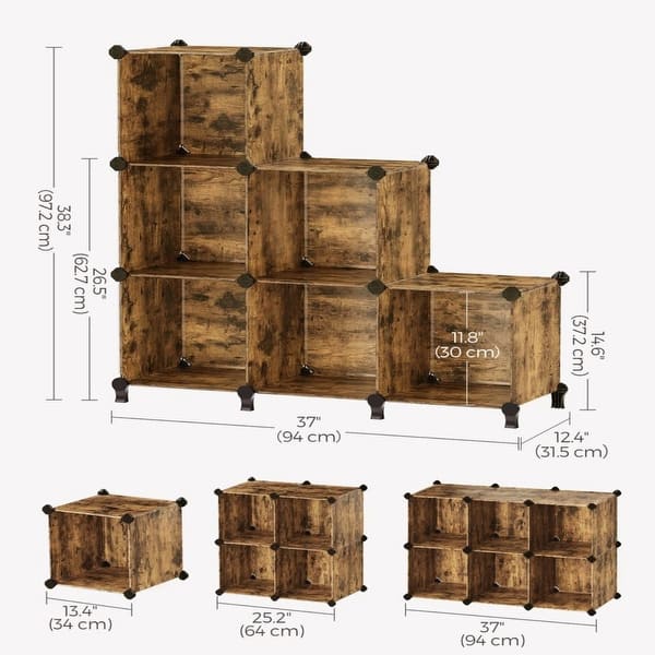 Cube Storage Organizer, 6-Cube Closet Storage Shelves, DIY Plastic ...