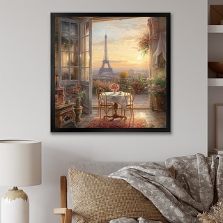 Designart "Beautiful Eiffel Tower In Paris Ii" City Paris Framed Wall ...