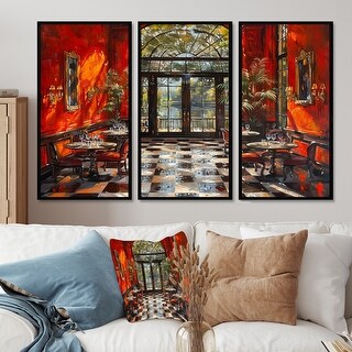 Red Black Country Club Hallway Elegance - Country Clubs Framed Wall Art ...