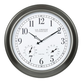 La Crosse 18 Inch Atomic Outdoor Temp & Humidity Wall Clock, 404-00237 ...