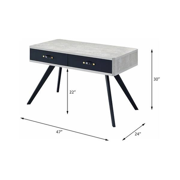 ACME Magna Writing Desk in Faux Concrete and Black - Bed Bath & Beyond ...