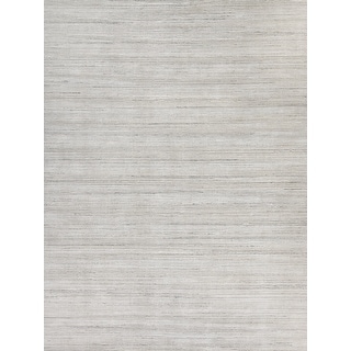 EXQUISITE RUGS Palazzo Hand-loomed Wool/Bamboo Silk Silver Area Rug ...