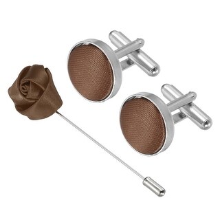 Cufflinks Brooch Lapel Pin Set, Fabric Cufflink and Rose Boutonnieres ...