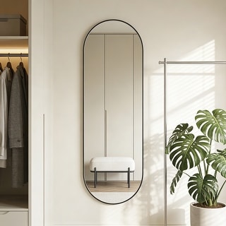 Oval Wall Mounted Full-Length Mirror with Rust-Proof Aluminum Alloy ...