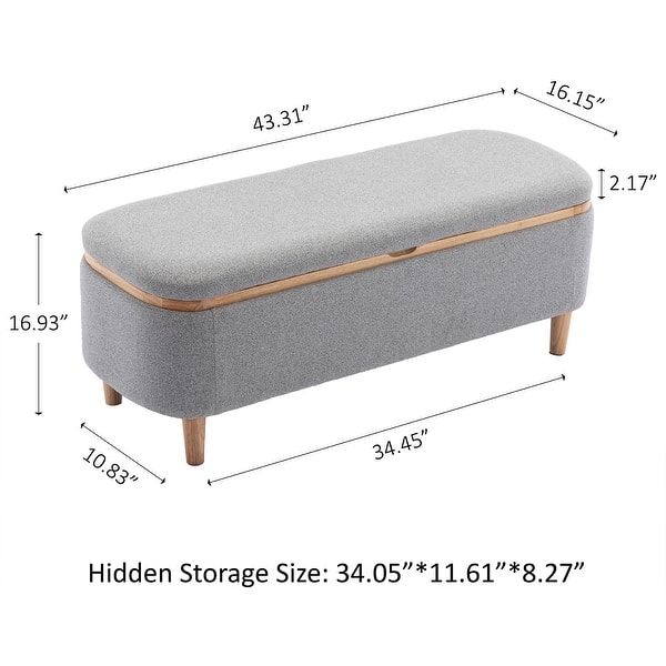 Solid Wood Storage Ottoman Bench - Bed Bath & Beyond - 39957021