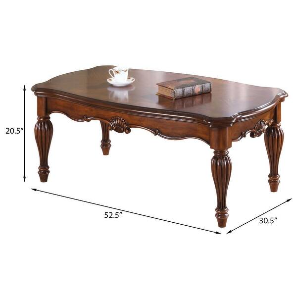 Timeless Design Rectangle Coffee Table with Turned and Fluted Legs ...