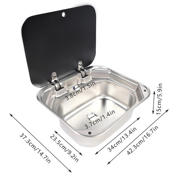Stainless Steel RV Caravan Kitchen Basin Sink with Cold&Hot Faucet ...