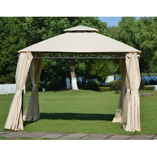 Outdoor Grill Canopy BBQ Gazebo Tent Double Tiered with UV Protection ...