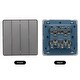 Light Switch Wall Push Button 4 Gang 2 Way Grey 250V 10A 86mmx86mm Pack ...