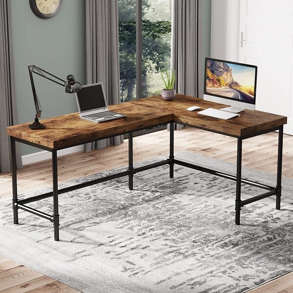 Tribesigns L Shaped Desk 67 inch Industrial Corner Computer Office Desk On Sale Bed Bath Beyond 32465798