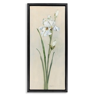 Stupell Simple Iris on Beige Framed Floater Canvas Wall Art Design By ...