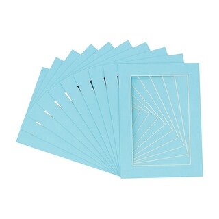 Pack of TEN 12x18 Mats Bevel Cut for 11x17 Photos - Acid Free Aqua Blue ...