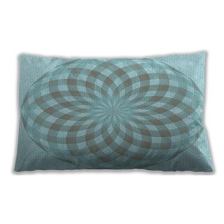Ahgly Company Patterned Indoor-Outdoor Tron Blue Lumbar Throw Pillow ...